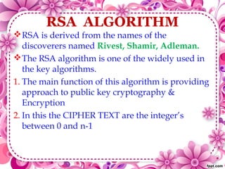 Sunanda cryptography ppt | PPT