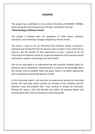 Retail Strategy Internship Project | PDF