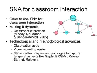 Exploring classroom interaction with dynamic social network analysis | PPT