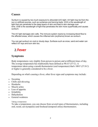 Sunburn.docx | Skin and Dermatology | Diseases and Conditions