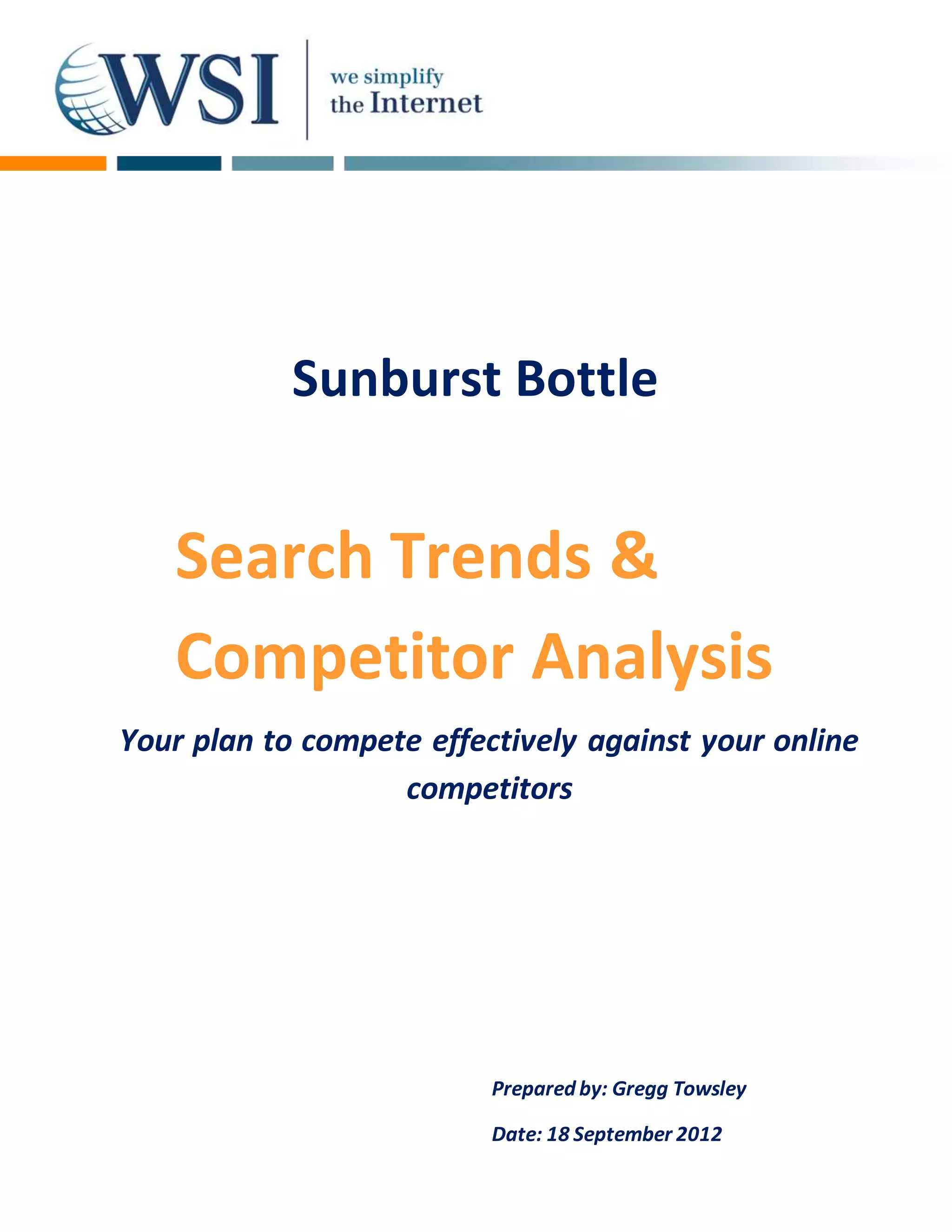Example Detailed Competitive Analysis by Gregg Towsley | DOCX | Search ...