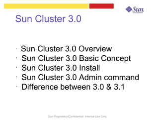 Sun cluster 3.0 introduce | PPT
