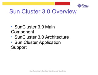 Sun cluster 3.0 introduce | PPT