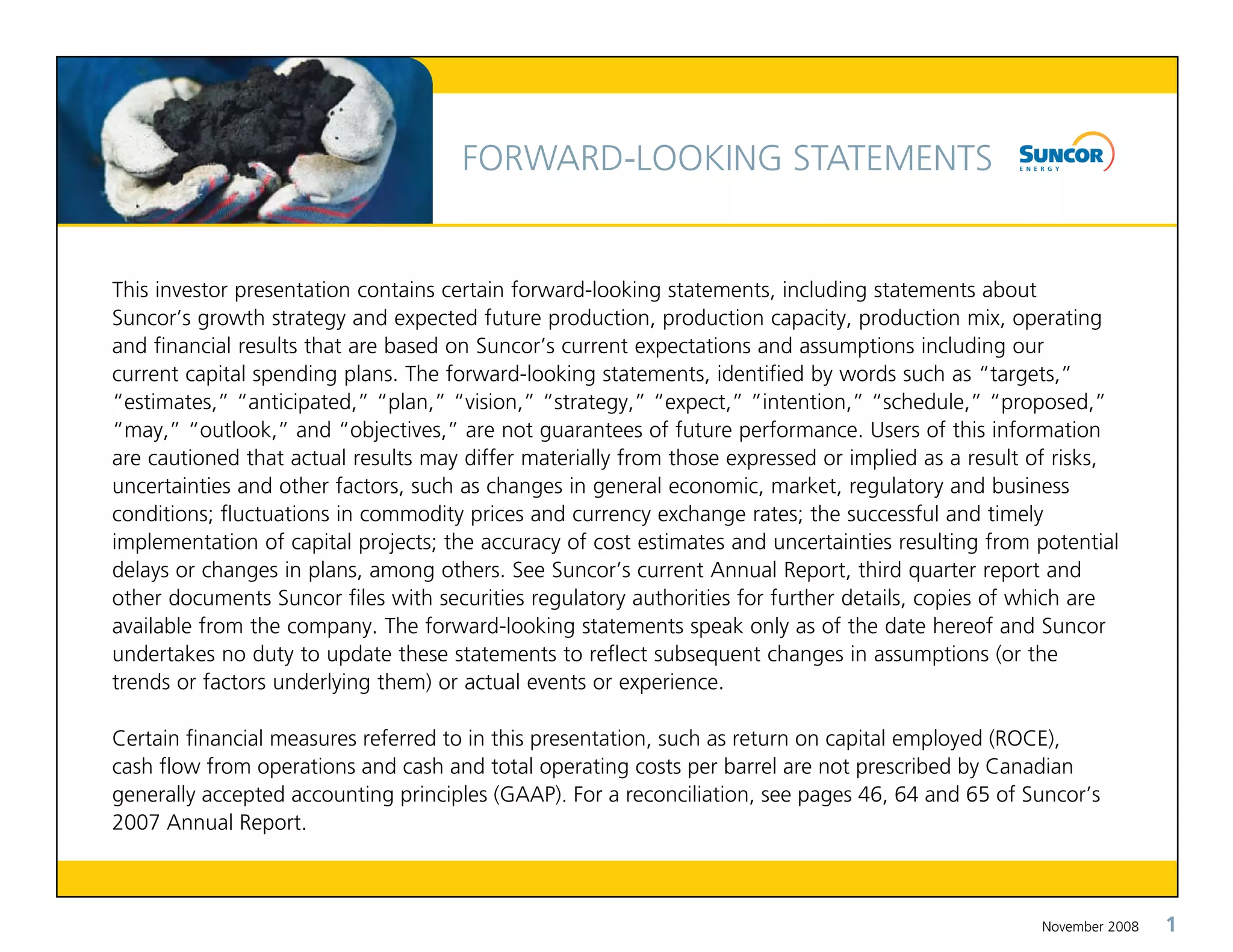 Suncor Energy Investor Relations Presentation | PDF