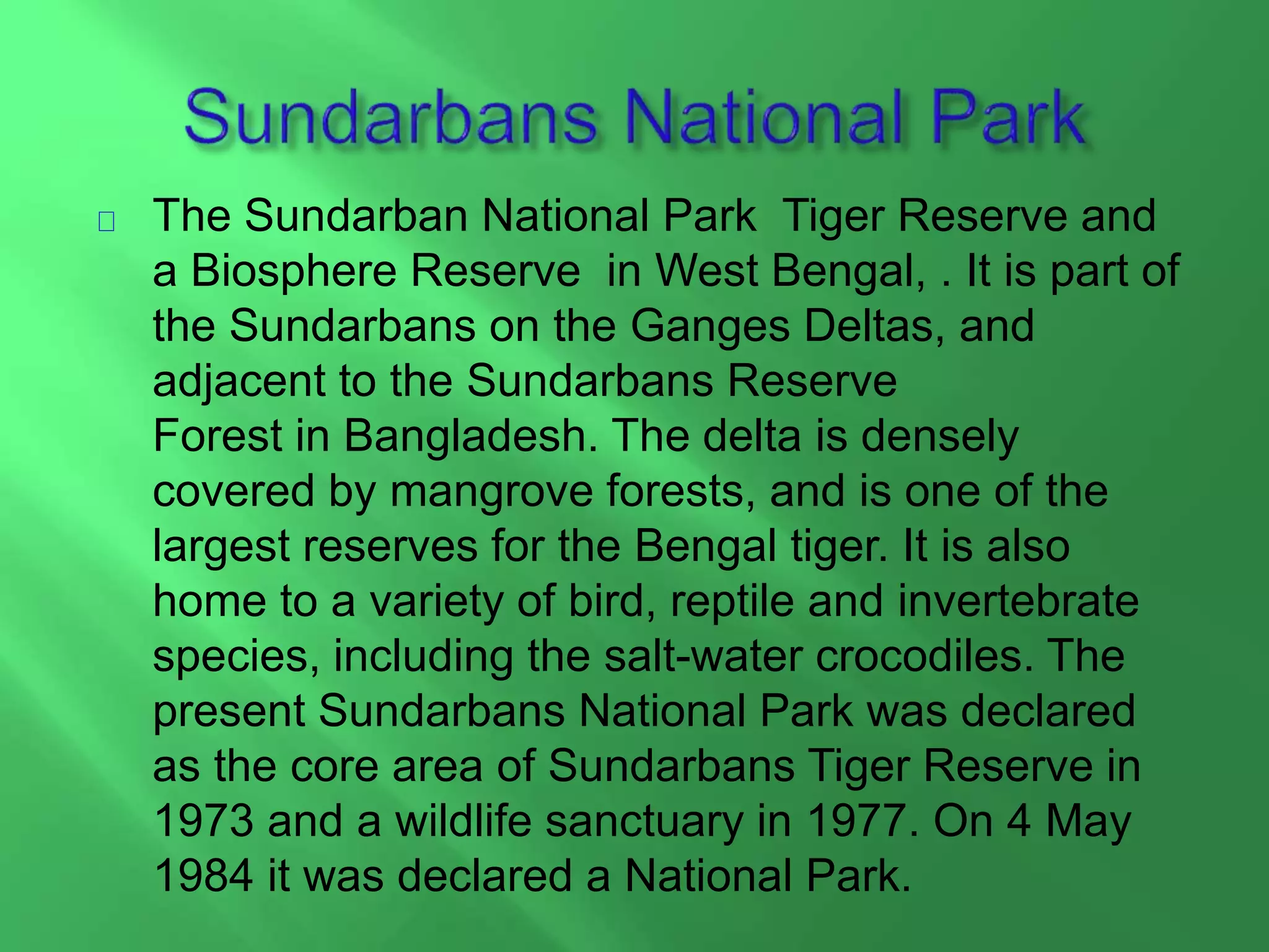 Sundarban national park | PPTX