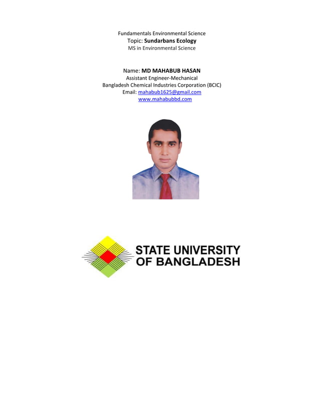 Sundarbans Ecology by MD MAHABUB HASAN.pdf | Free Download