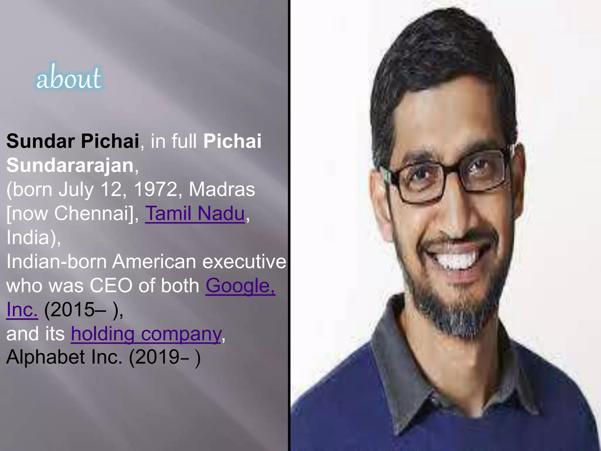 Sundar pichai by bharathvaaj | PPTX