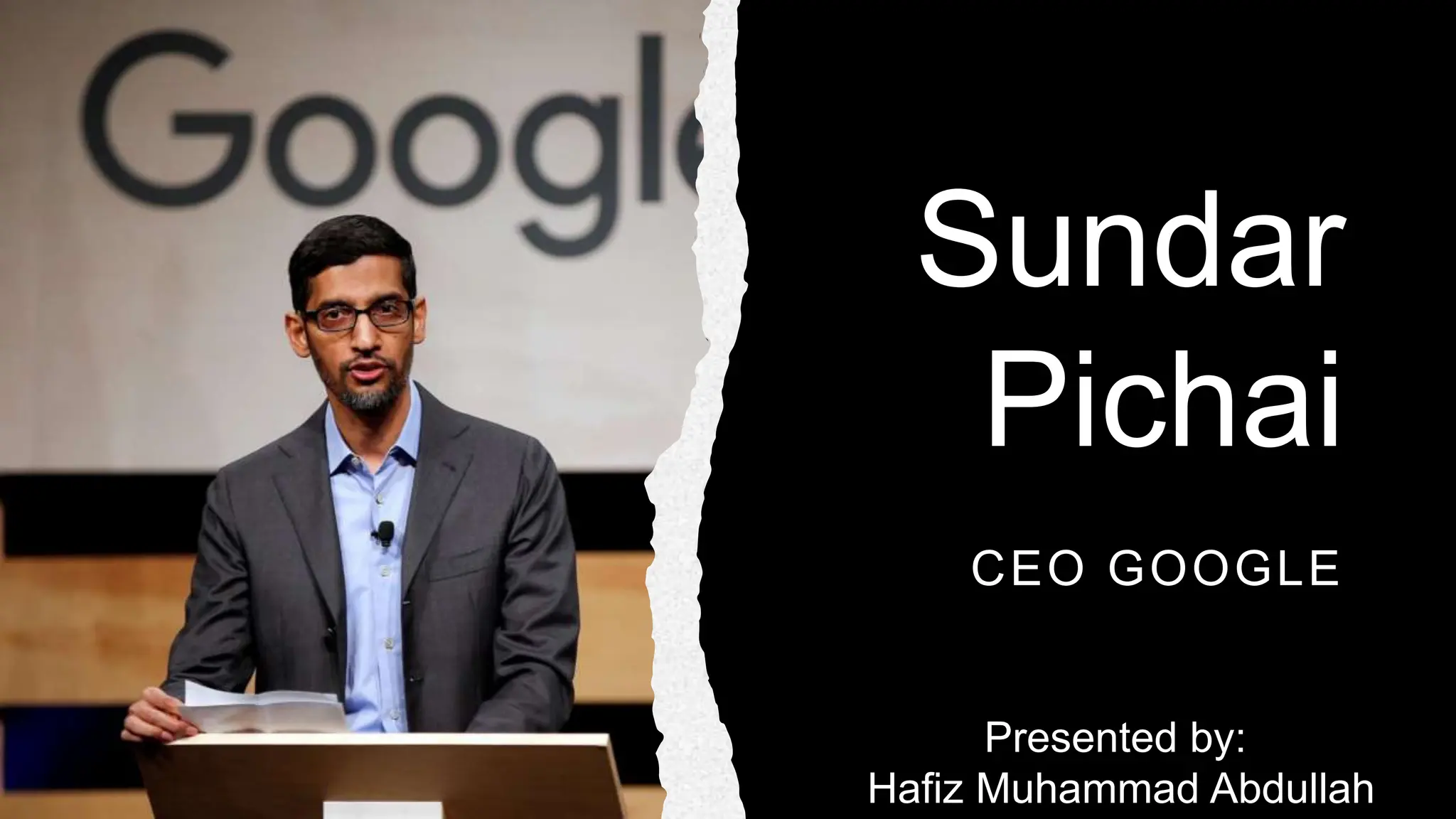 Biography of Sundar Pichai, the CEO Google | PPTX
