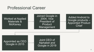 Biography of Sundar Pichai, the CEO Google | PPTX