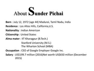 Sundar Pichai PPT | PPTX