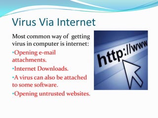 Virus in computer via Internet by Sundas ilyas Kiani | PPTX