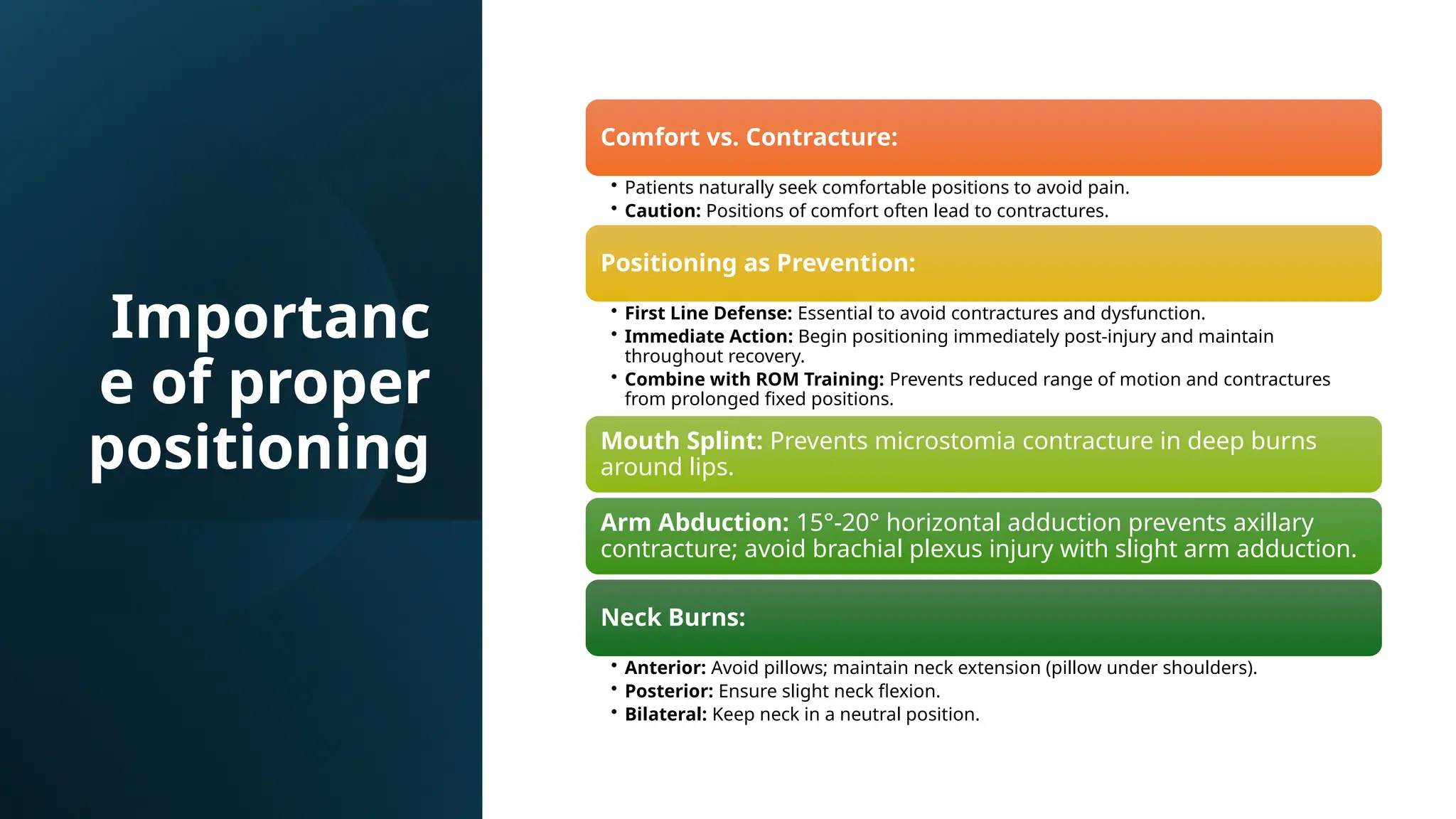 BURN REHABILITATION - a basic presentation on positioning and splinting ...