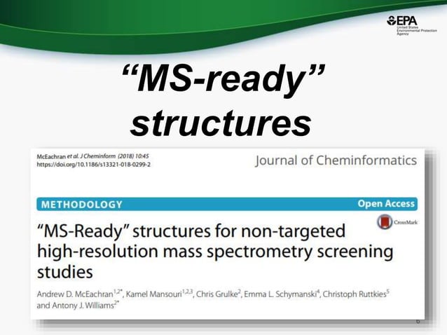 Structure Standardization Approaches For Mass Spectrometry Data Integration Ppt