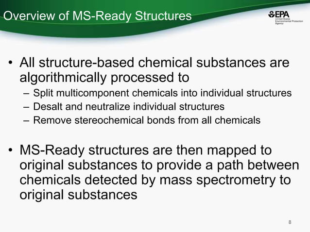 Structure standardization approaches for mass spectrometry data ...