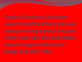 Sunday Chutney FG | PPT