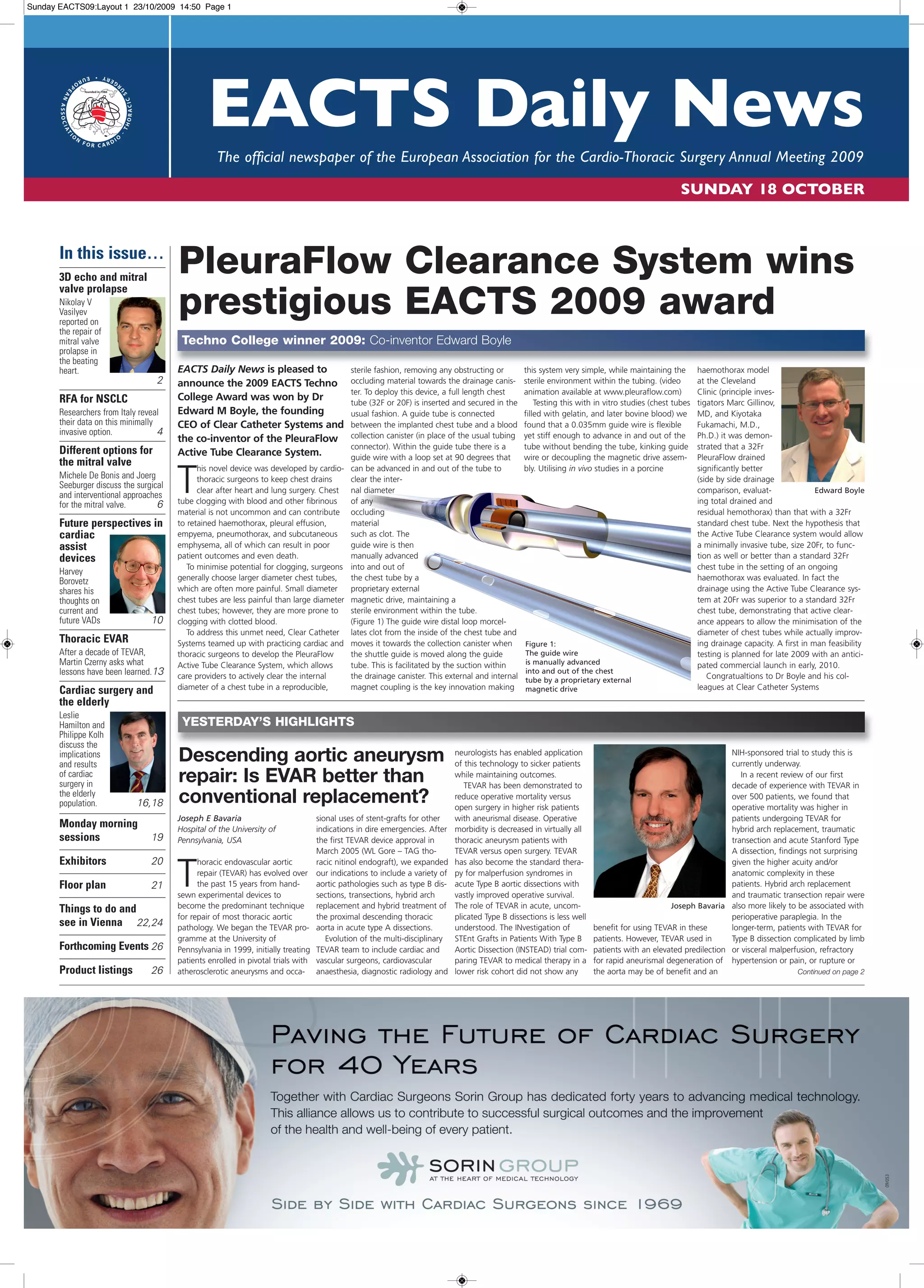 PleuraFlow EACTS 2009 Award | PDF