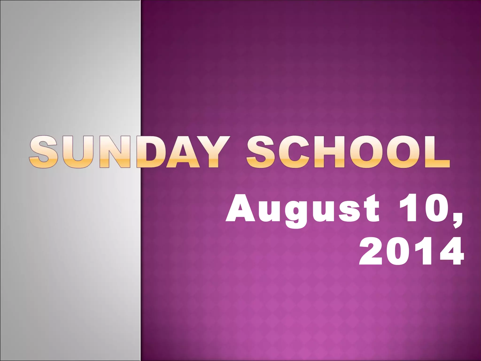Sunday school | PPT