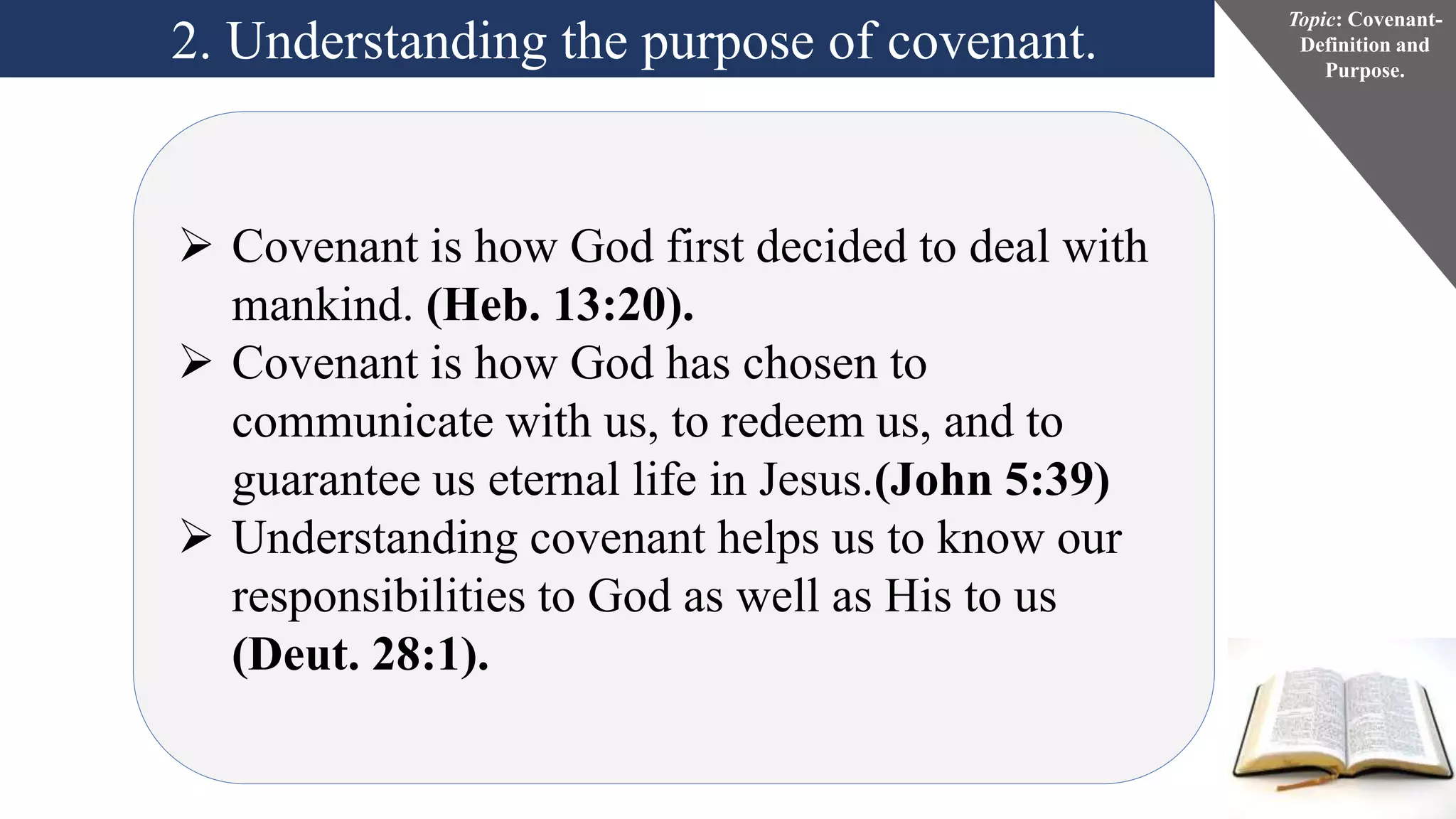 COVENANTS: Definition and Purpose | RCCG. Living Faith,Kassel | PPTX