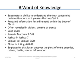 Gift of the working of Miracles- Gifts of the Holy Spirit | PDF