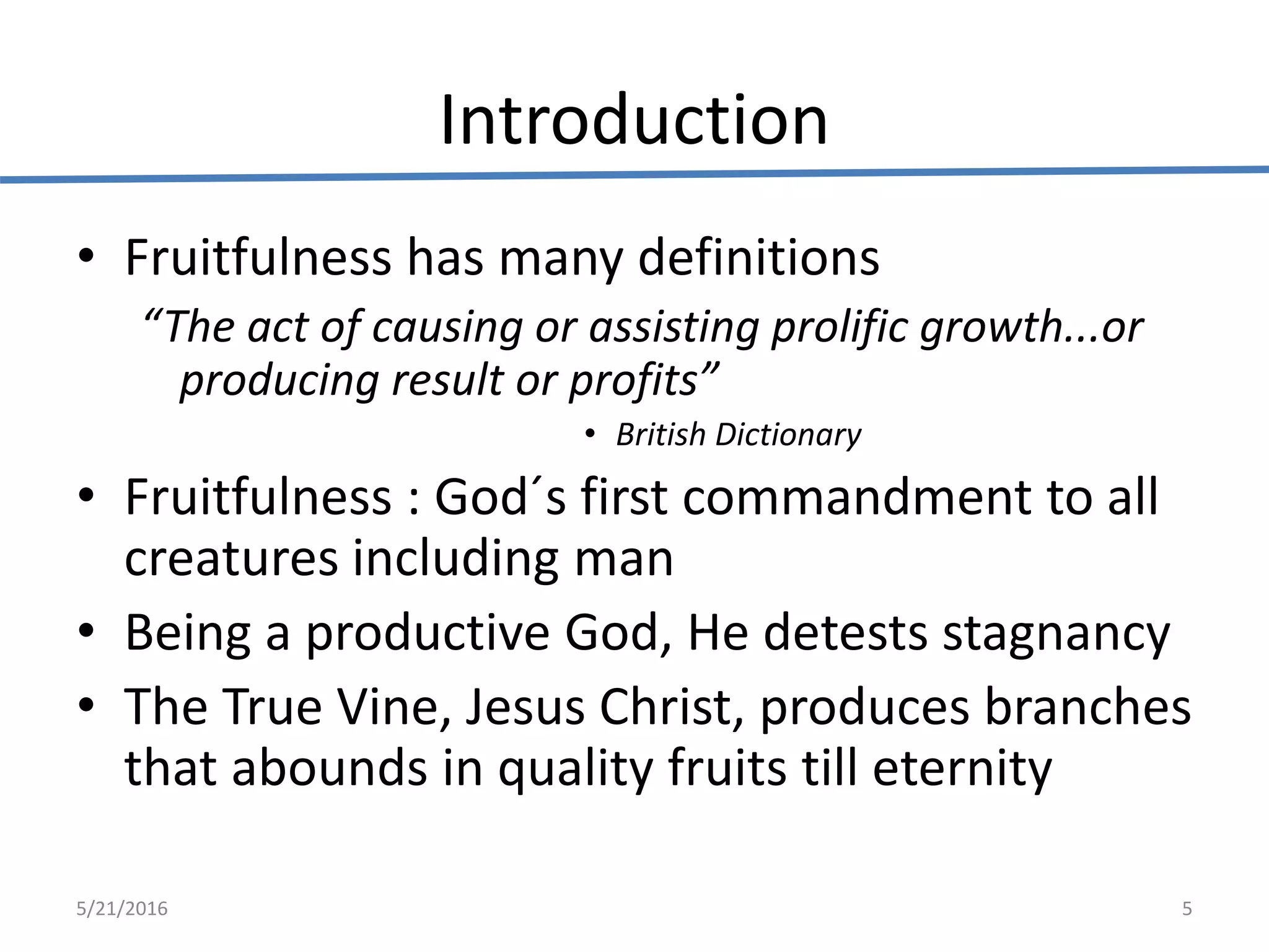 Fruitfulness (Sunday School Living Faith Kassel) | PPTX