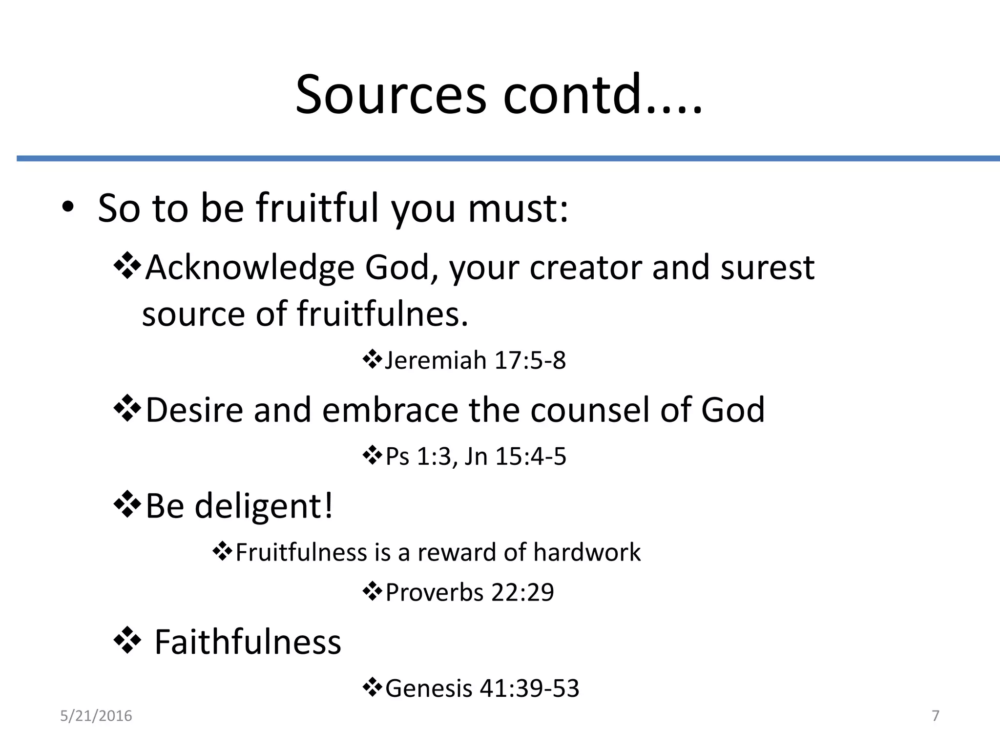 Fruitfulness (Sunday School Living Faith Kassel) | PPTX