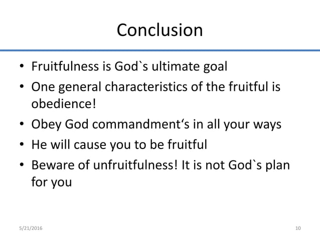 Fruitfulness (Sunday School Living Faith Kassel) | PPT