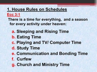 HOUSE RULES FOR A GREAT CHRISTIAN FAMILY | PPTX