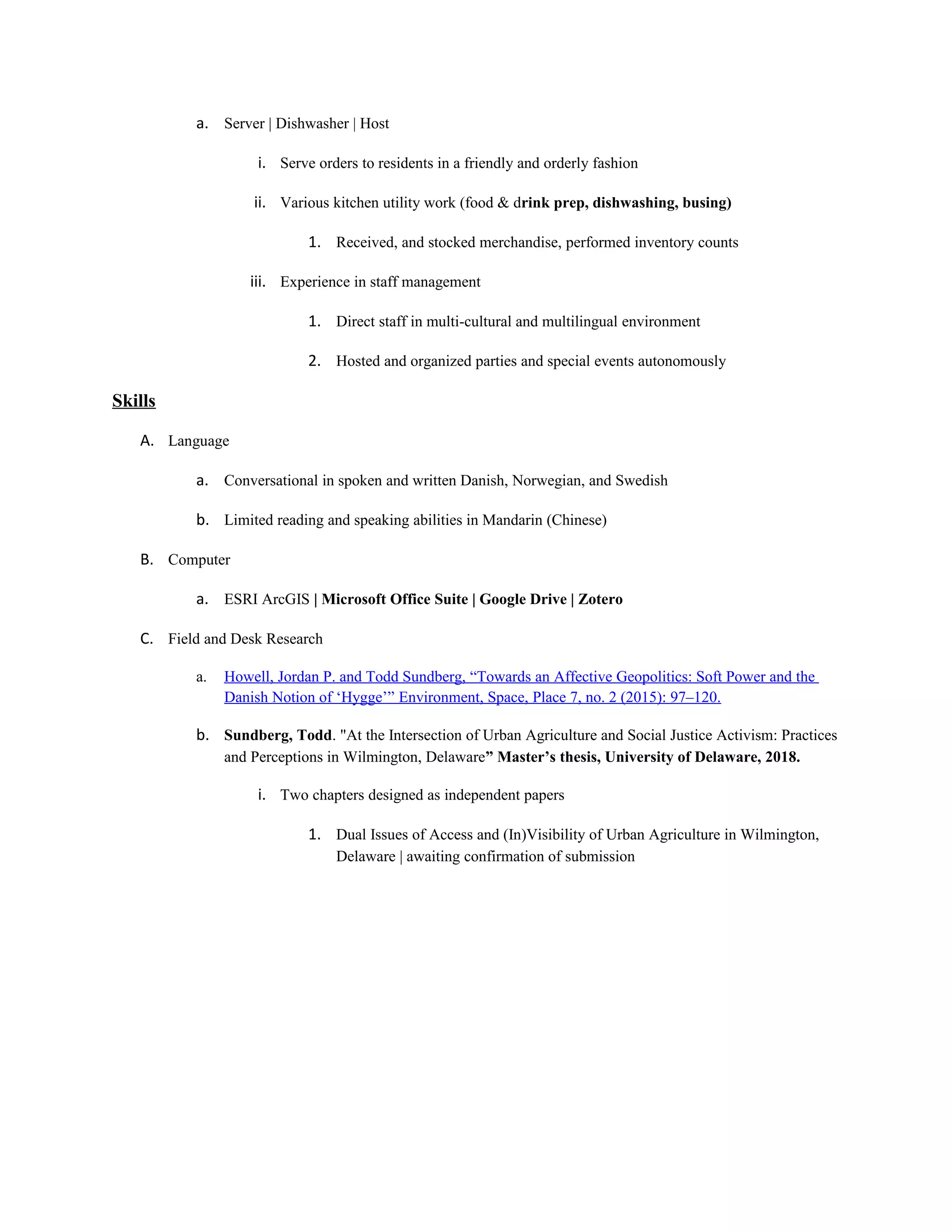 Sundberg cv and resume 06.13.2018