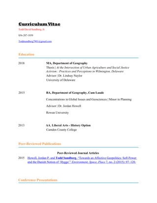 Sundberg cv and resume 06.13.2018