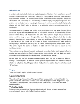 Sun dial by Mazhar Iqbal PIEAS University Islamabad Pakistan | PDF