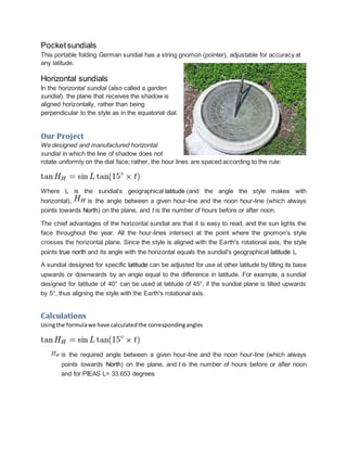 Sun dial by Mazhar Iqbal PIEAS University Islamabad Pakistan | PDF