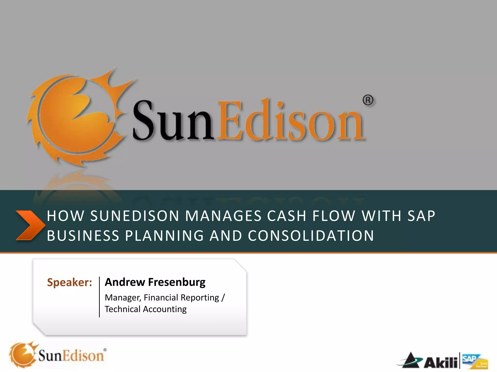 SunEdison Manages Cash Flow with SAP Business Planning and ...