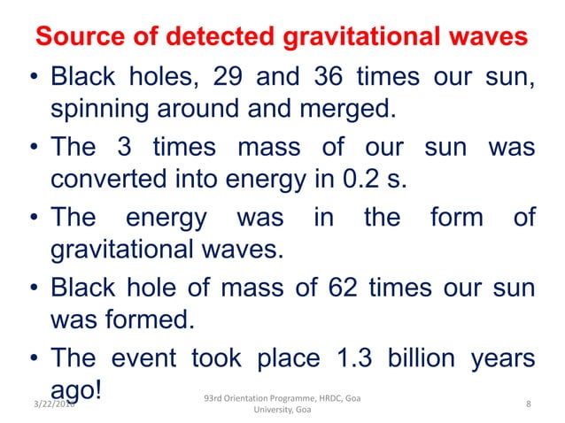 Gravitational Waves And Their Detection Pptx