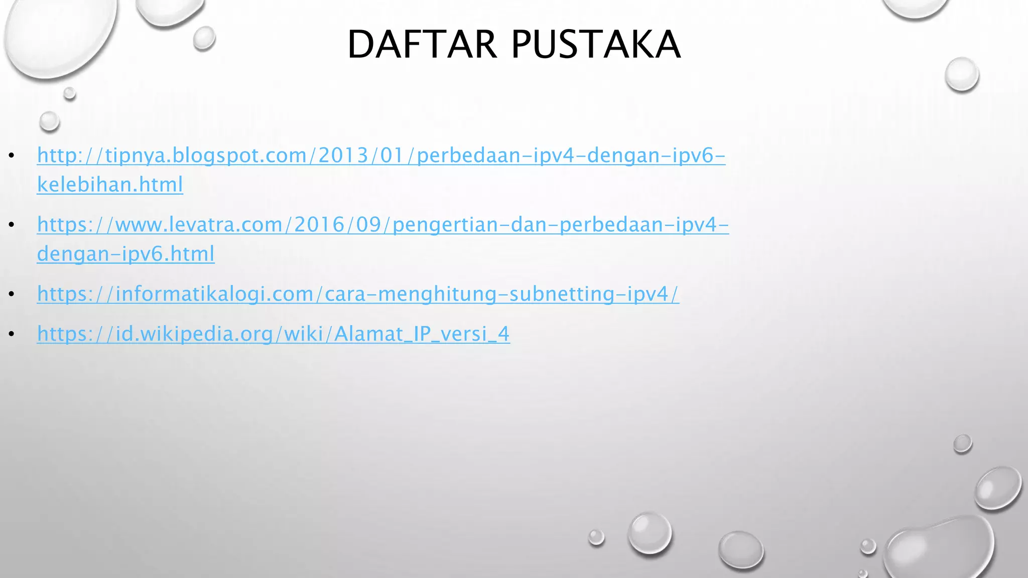 Sunetting IPv4 dan IPv6 | PPT