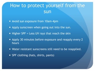 Sun exposure | PPTX | Skin and Dermatology | Diseases and Conditions