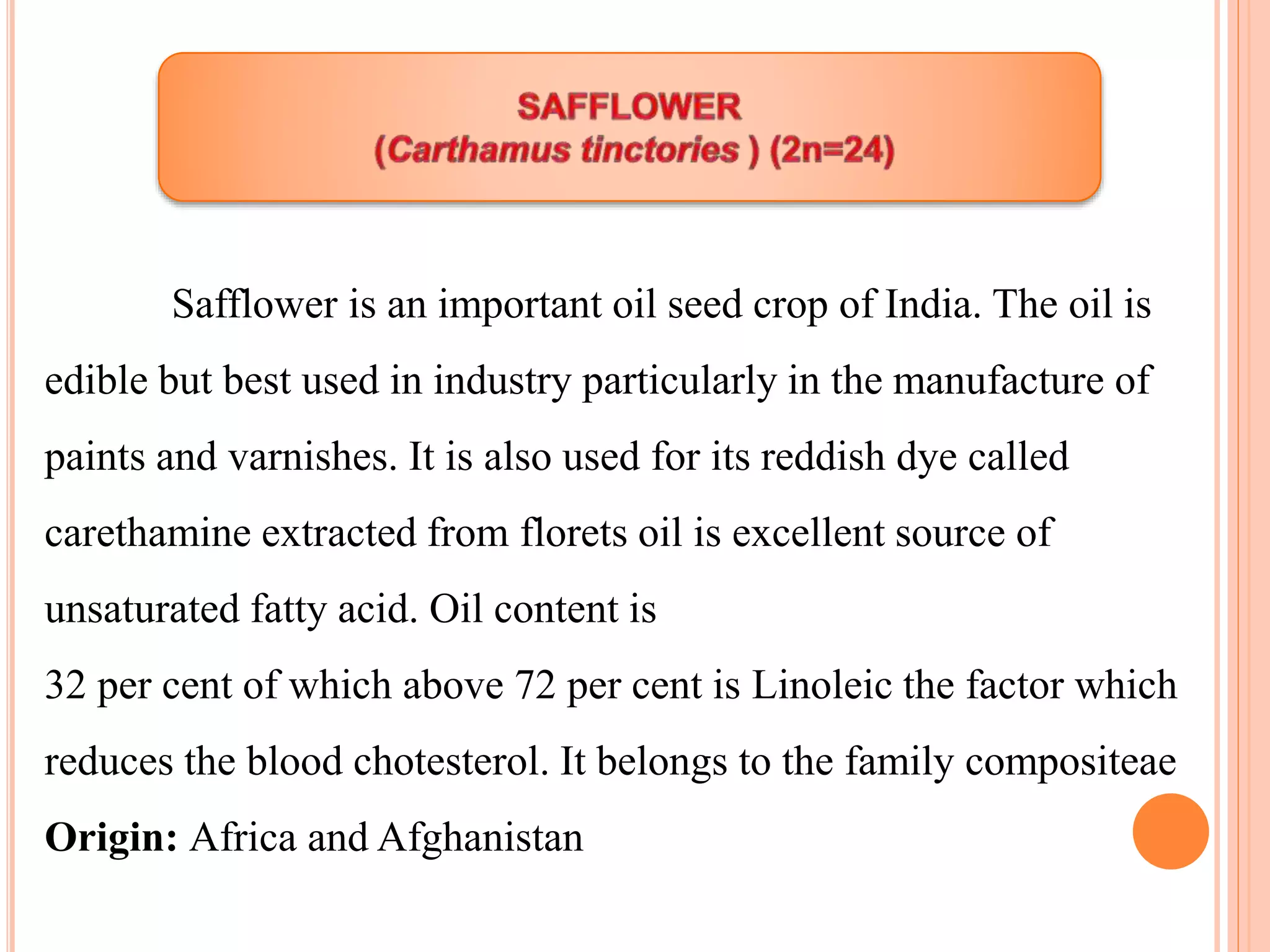 Sunflower and safflower | PPTX