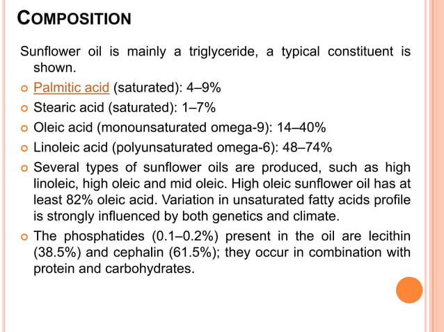 Sunflower oil extraction process | PPTX | Chemistry | Science