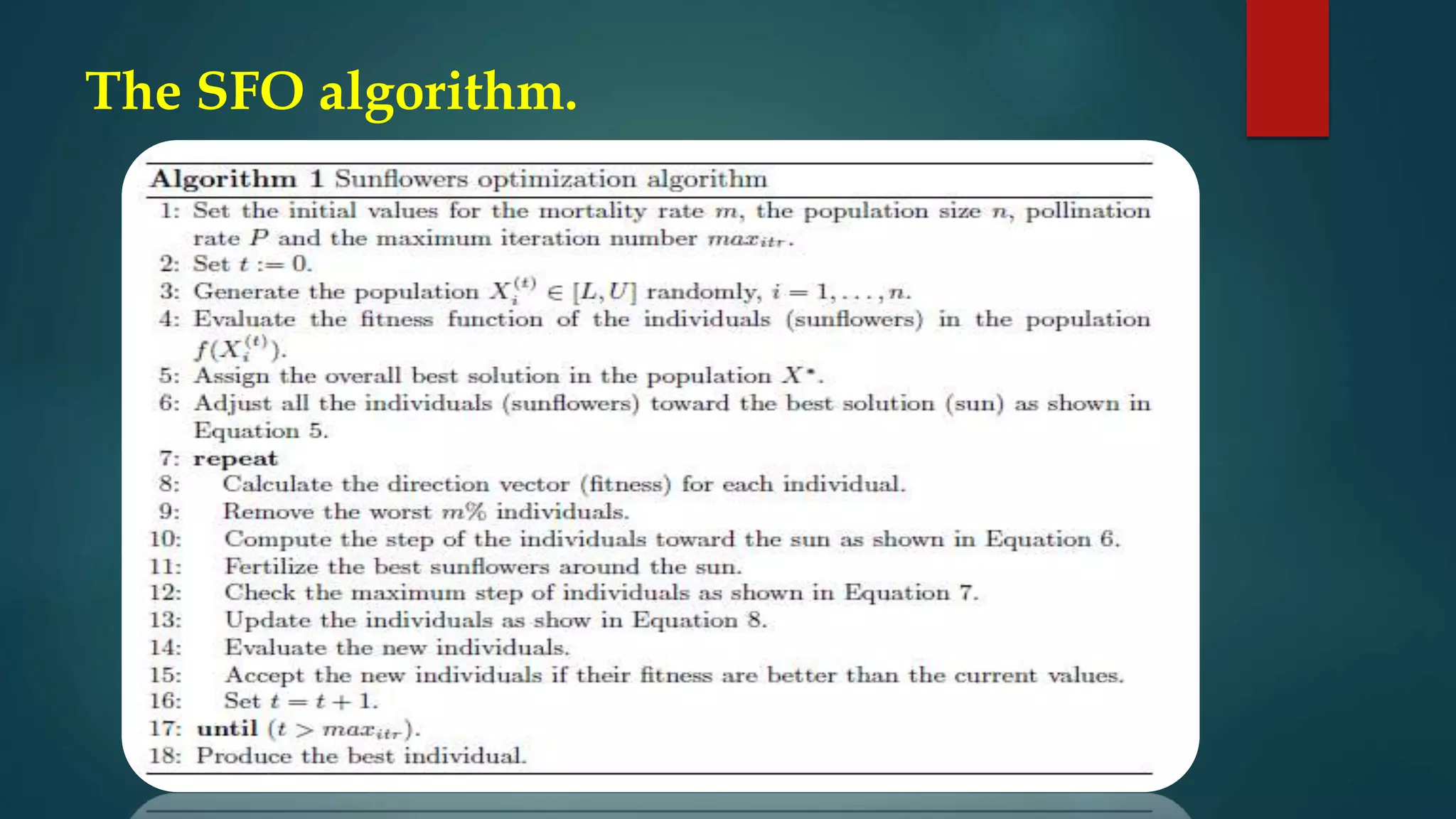Sunflower Optimization Algorithm Ppt