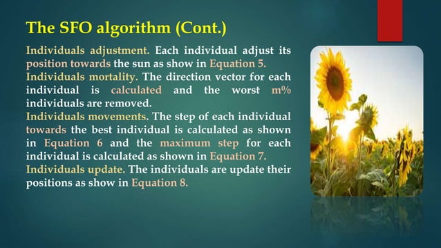 Sunflower optimization algorithm | PPTX