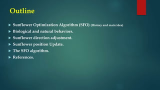 Sunflower optimization algorithm | PPTX