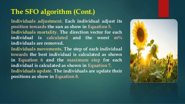 Sunflower Optimization Algorithm