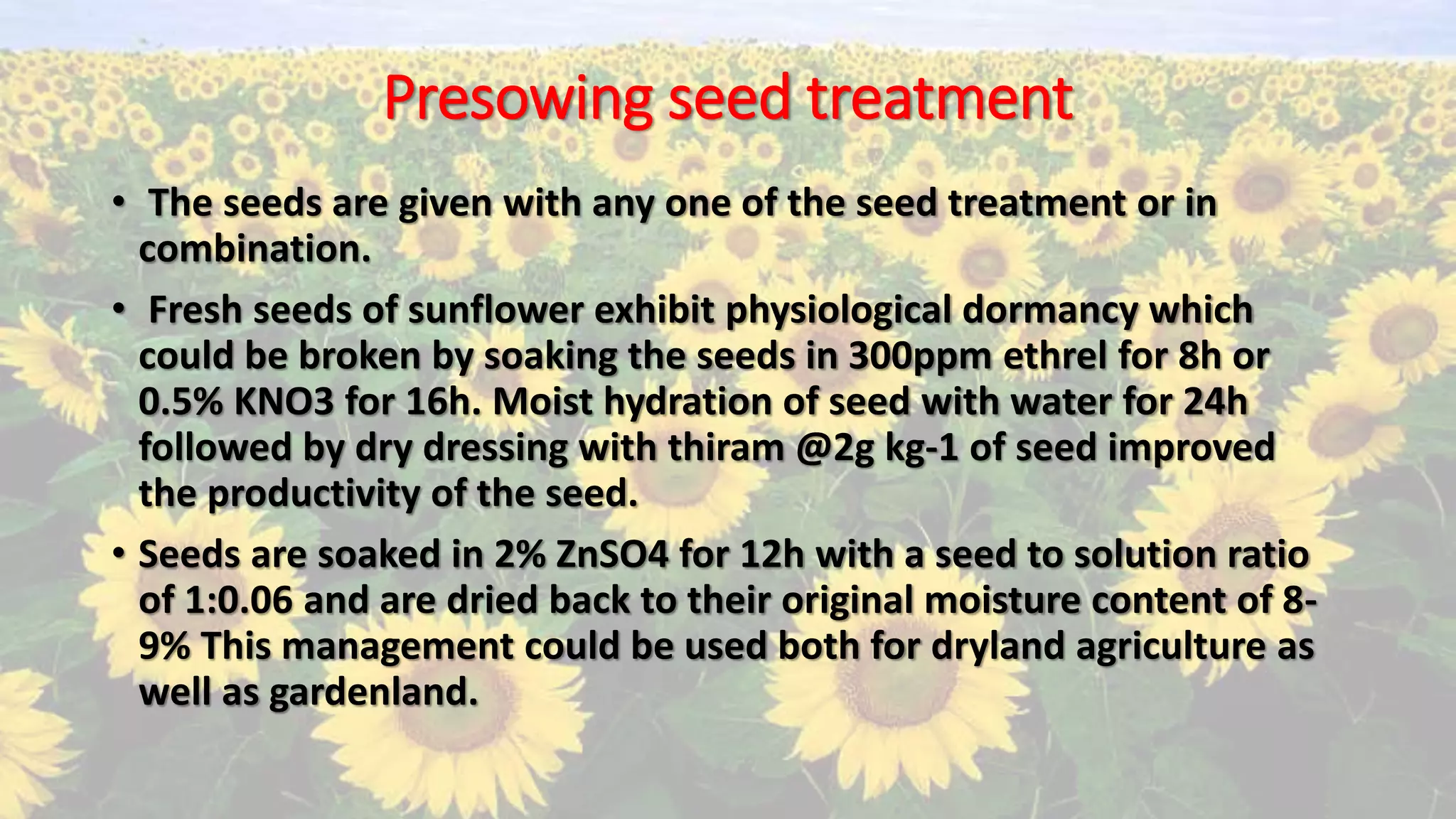 Sunflower seed production | PPT