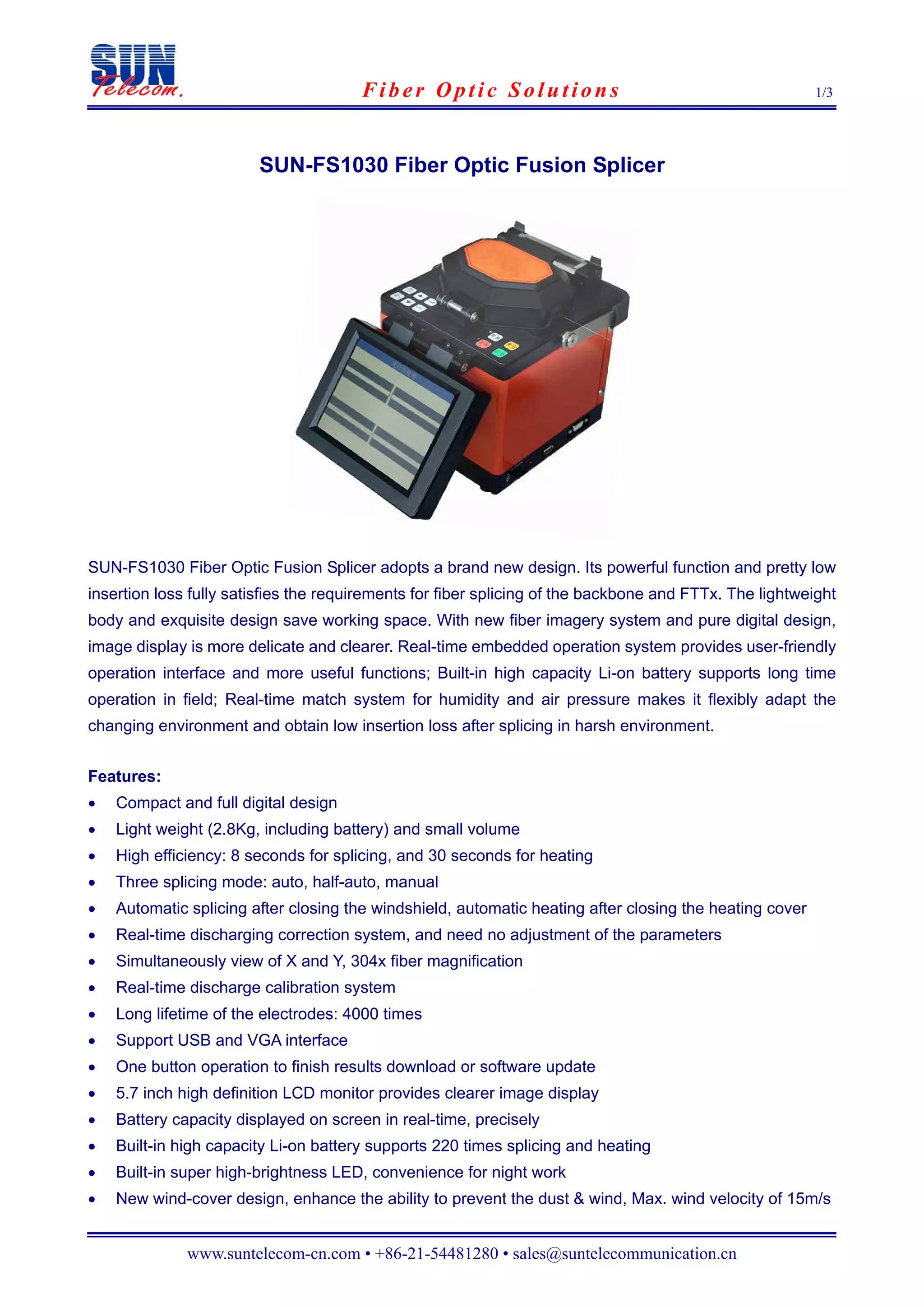 Fusion Splicer with digital design | PDF