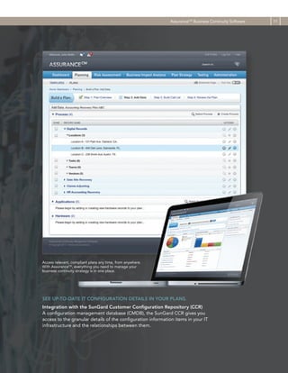 SunGard Assurance-CM - Business Continuity Software | PDF