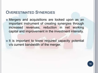 Reasons For Mergers and Acquisition Failure | PPTX
