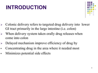 Novel Drug Delivery System for colon | PPTX