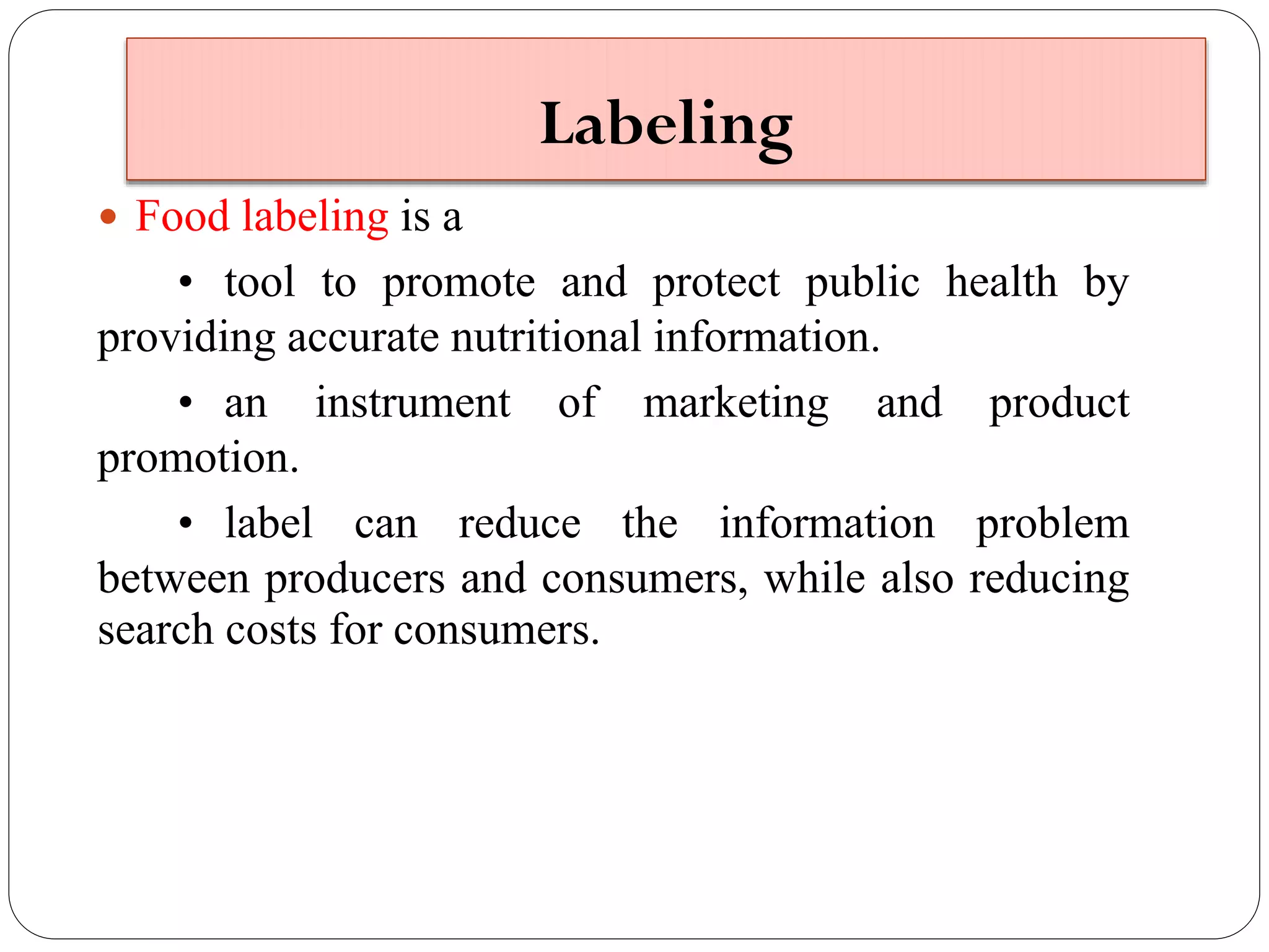 food packaging and labeling | PPTX