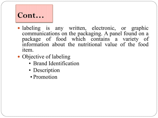 food packaging and labeling | PPTX