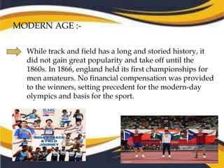 Historical development of track and field at national and international ...