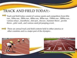 Historical development of track and field at national and international ...